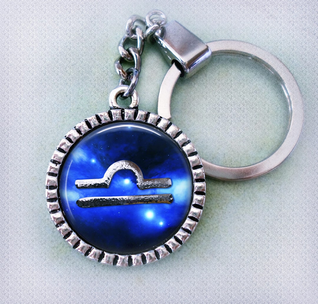 Libra Keychain, Libra Zodiac Gift, September Birthday Gift, October ...