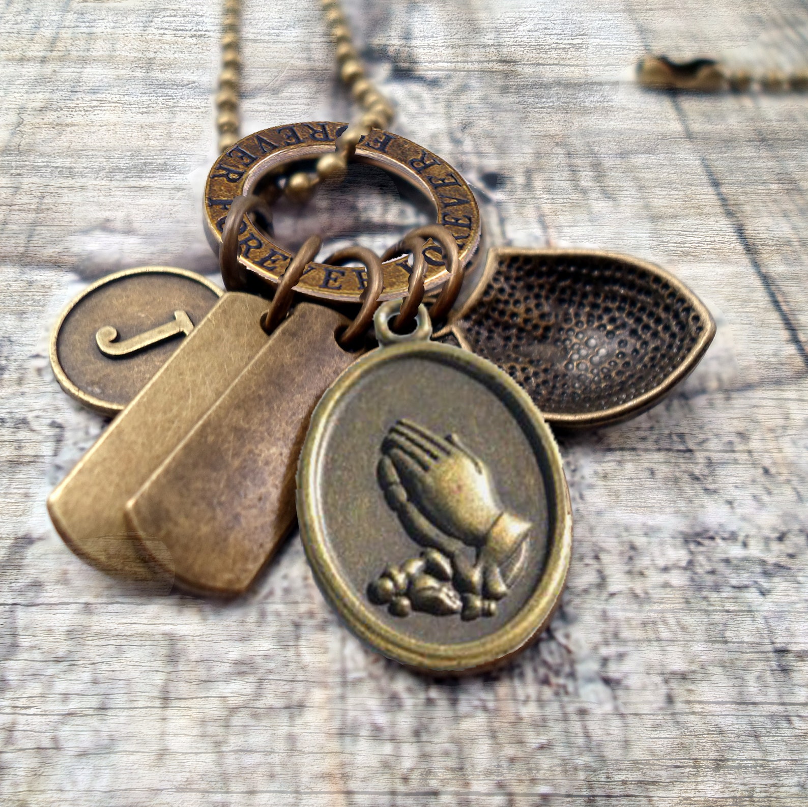 Bronze Saint Anthony Necklace Protected & Fearless Charms - Etsy
