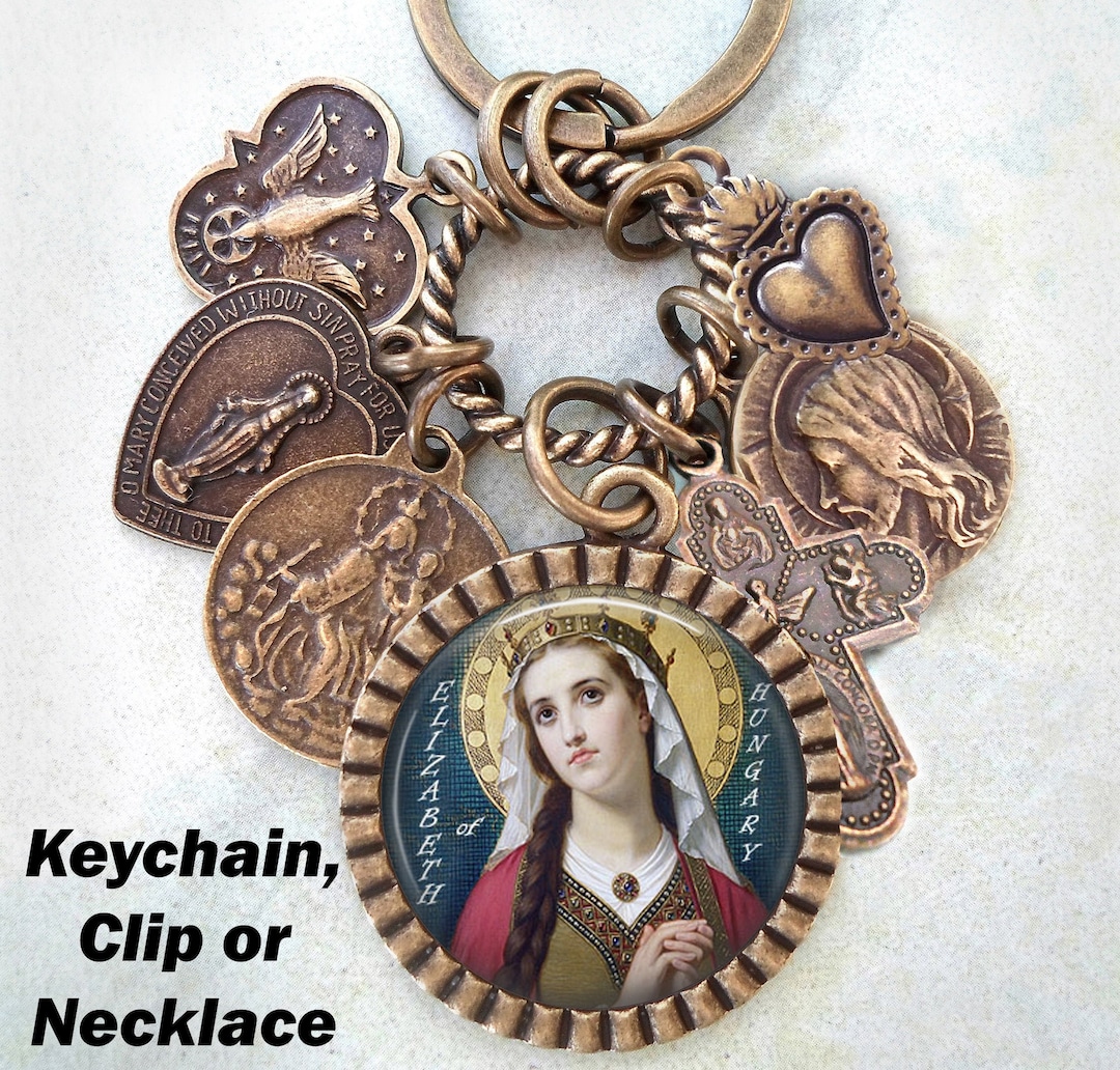 St. Elizabeth of Hungary Keychain, Clip or Necklace, Patron Saint ...