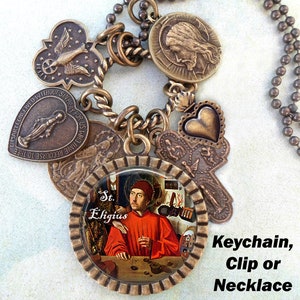 Saint Eligius Necklace, Clip or Keychain, St. Eligius, Patron Saint of ...