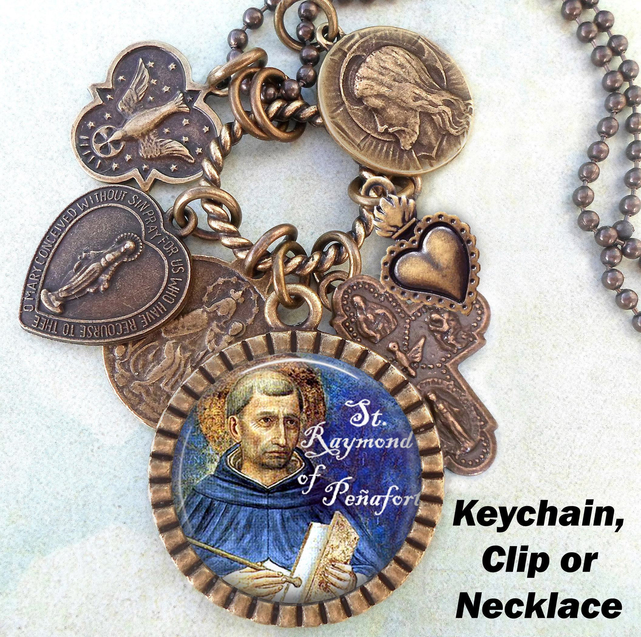 St. Raymond of Peñafort Keychain, Clip or Necklace, Patron Saint ...