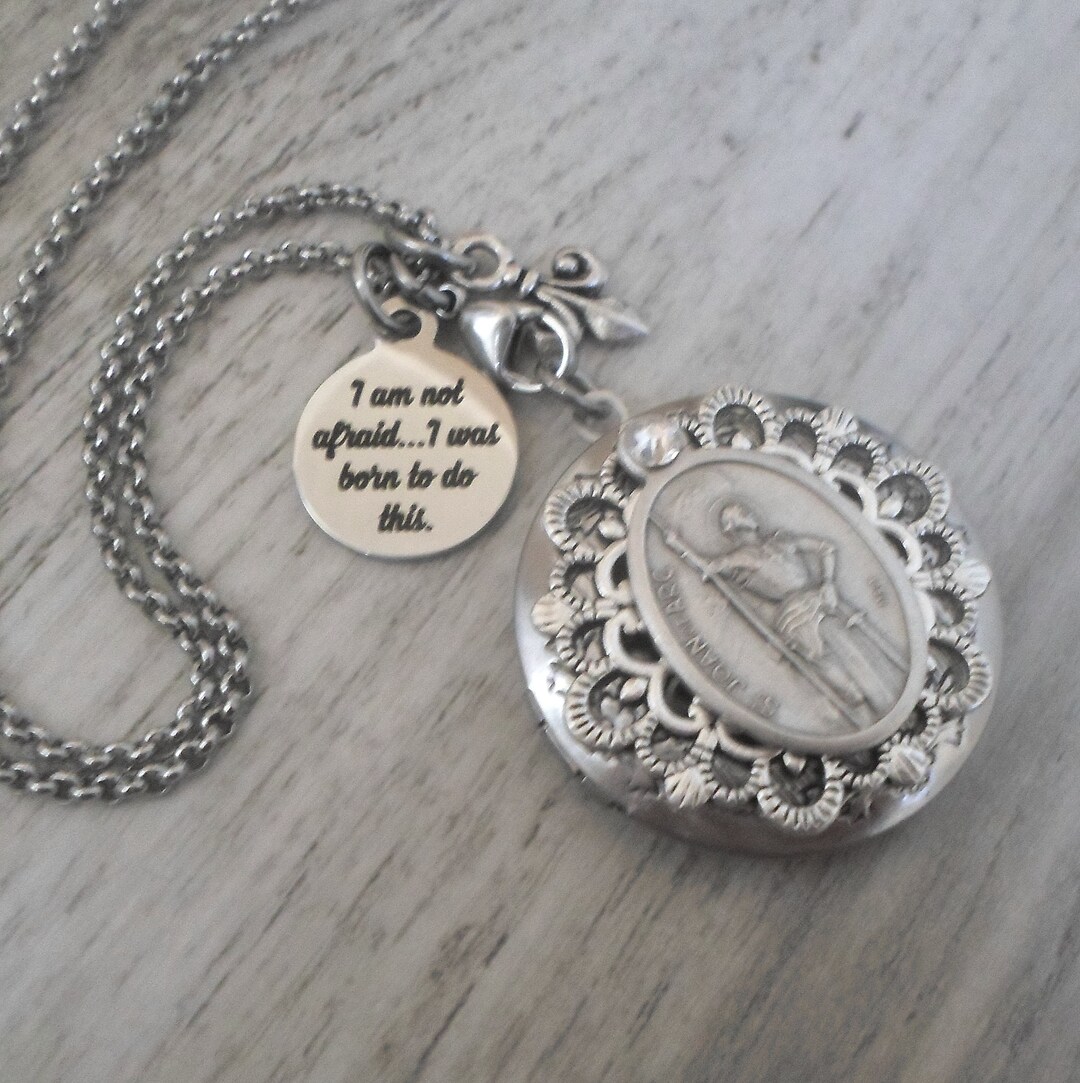 Saint Joan of Arc Locket, Patron Saint of France, Military Leader ...