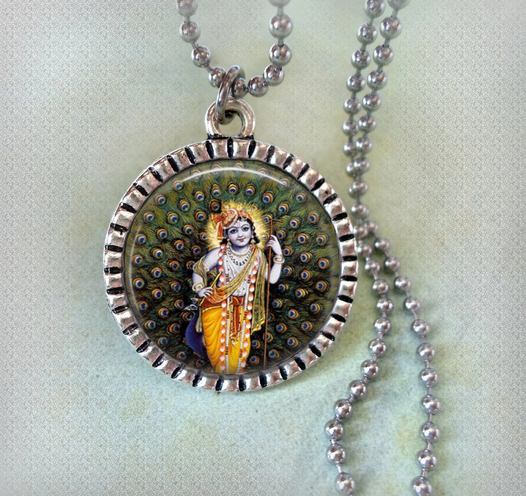 Lord Krishna Necklace, Hindu God of Protection, Love, Tenderness and ...