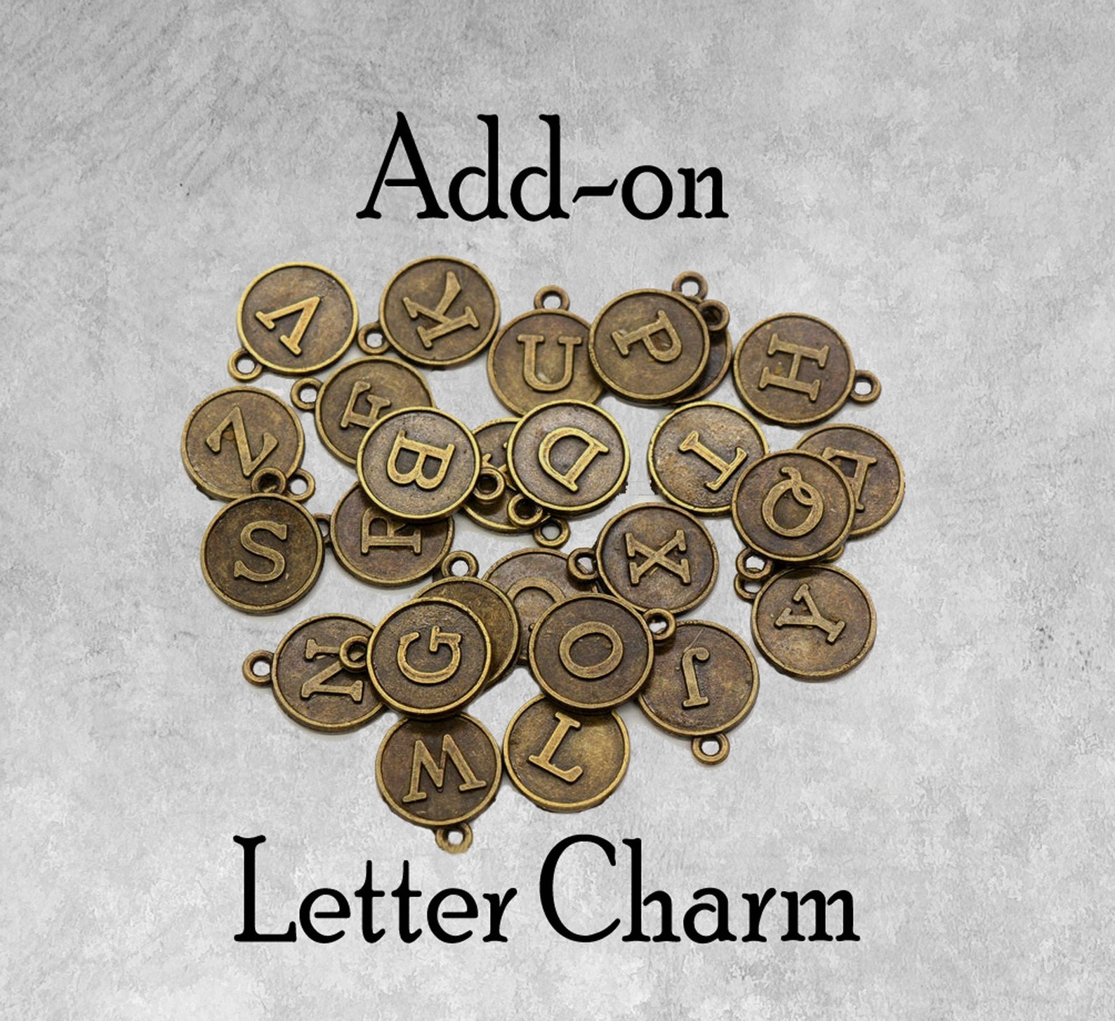 Bronze Letter Charm Personalize With Letter Charm Birthday - Etsy