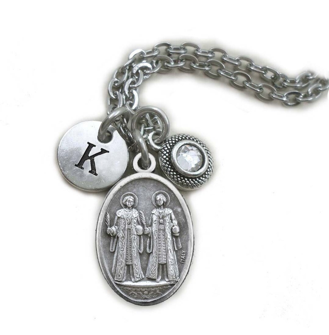 Saints Cosmas and Damian Necklace, Clip or Keychain, Patron Saint of ...