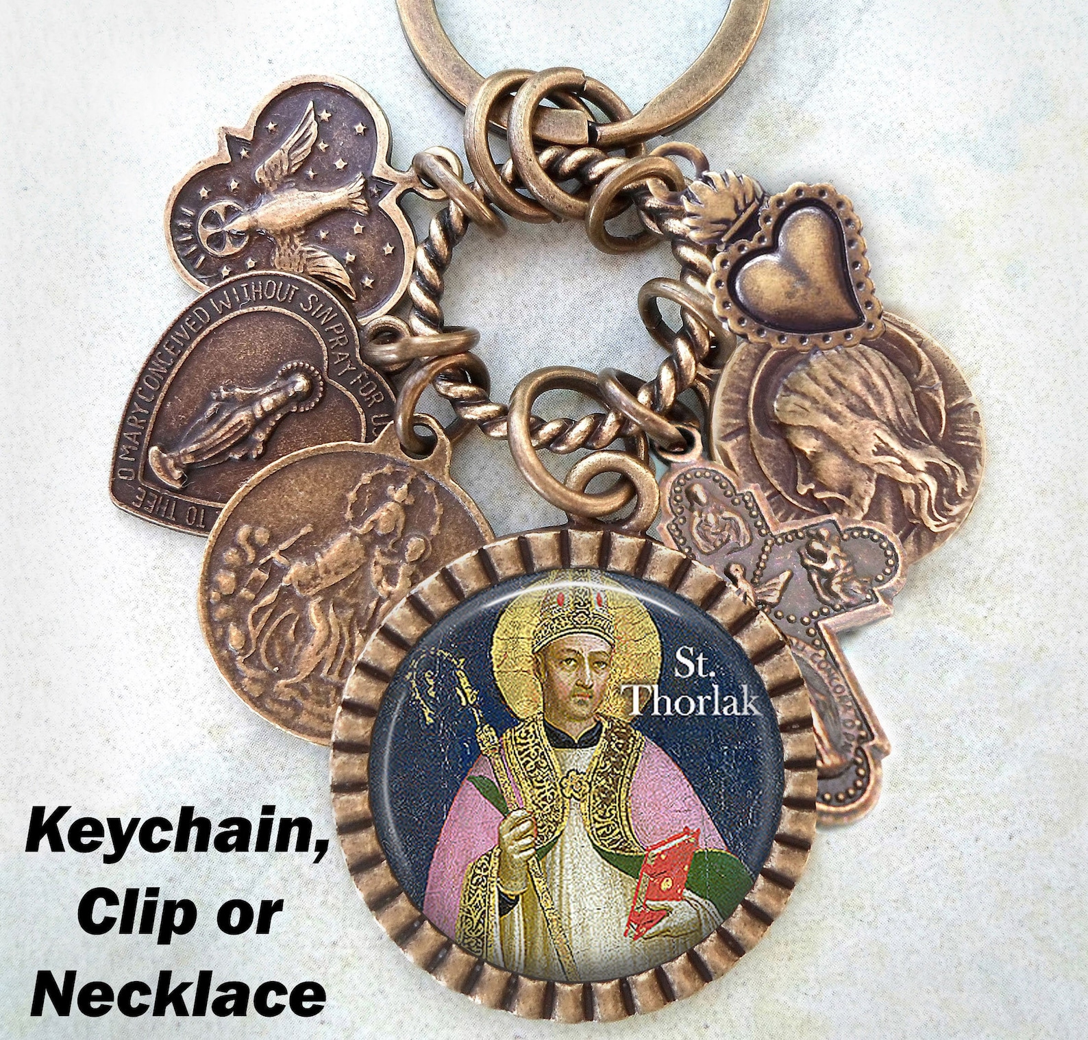 St. Thorlak of Iceland Keychain Clip or Necklace Patron | Etsy