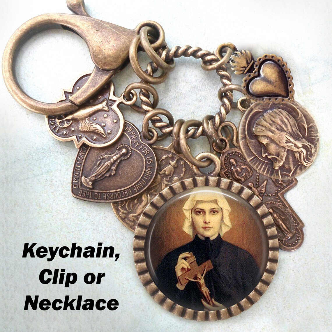 St. Elizabeth Ann Seton Necklace, Keychain or Clip, Patron Saint ...