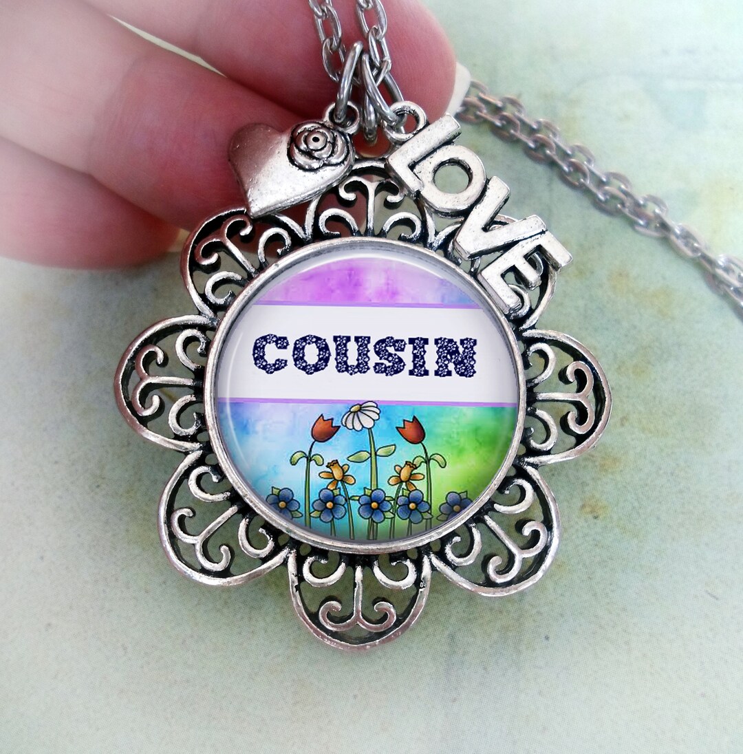 Cousin Necklace With Heart and LOVE Charms, Cousin Birthday, Special ...