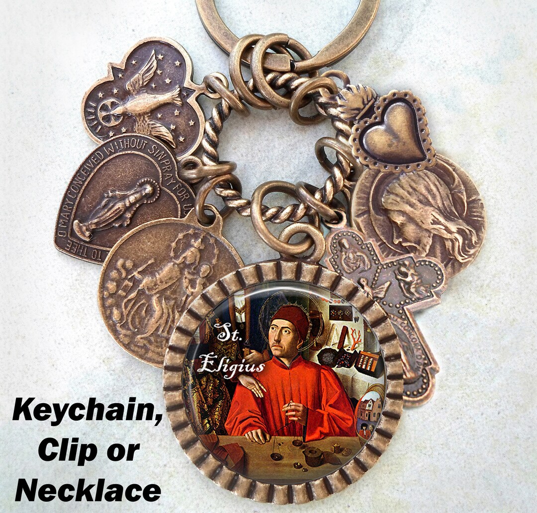 Saint Eligius Necklace, Clip or Keychain, St. Eligius, Patron Saint of ...