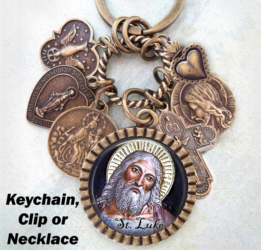 St. Luke the Apostle Necklace, Keychain or Clip, Patron Saint ...