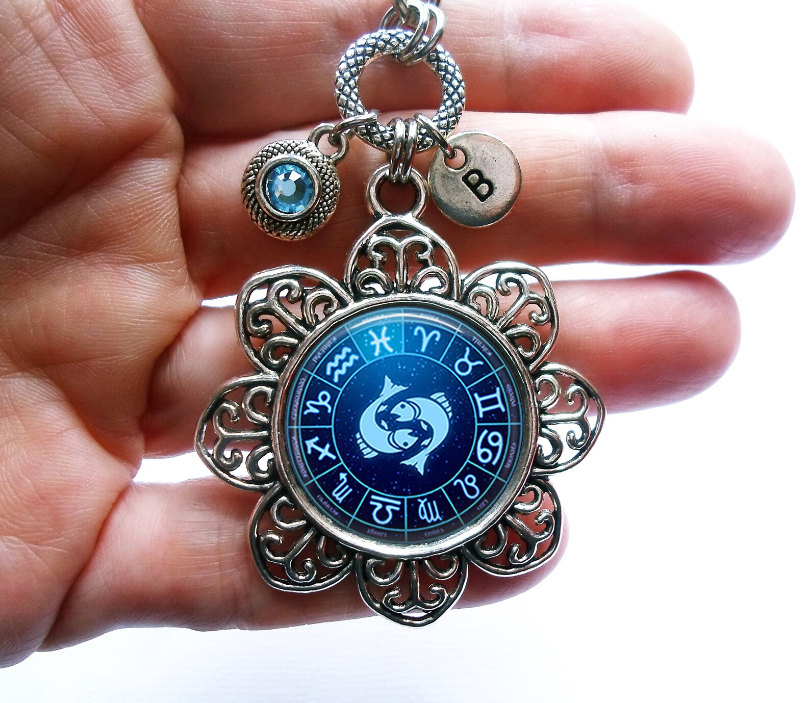 Pisces the Fish Keychain or Zipper Pull With Swarovski - Etsy