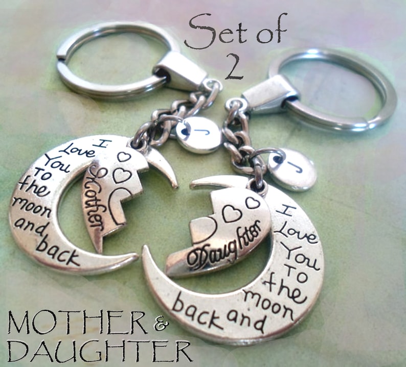 Mother Daughter Keychains Set of 2 Half-hearts I Luv You to - Etsy