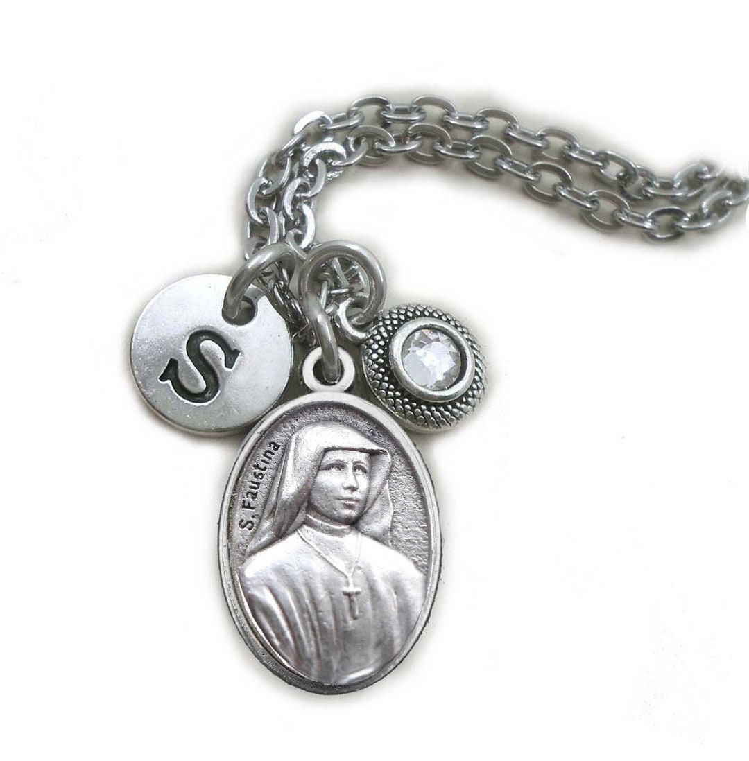 Saint Faustina Kowalska Necklace, Clip or Keychain, Our Lady of Mercy ...