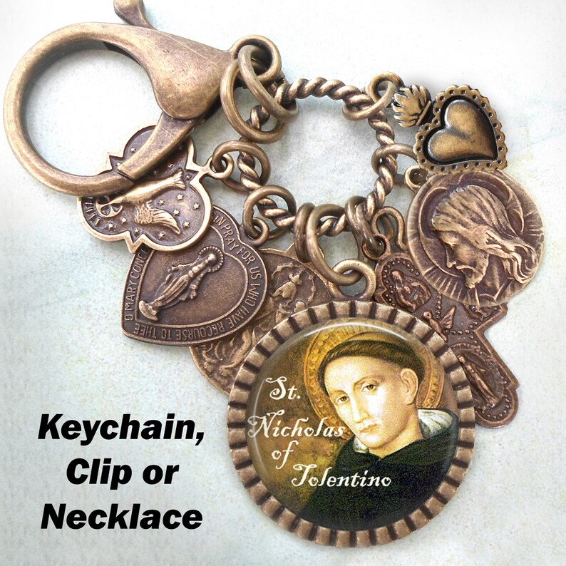 St. Nicholas of Tolentino Keychain, Clip or Necklace, Patron Saint ...