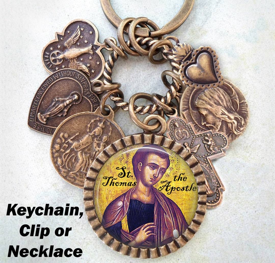 St. Thomas the Apostle Keychain, Clip or Necklace, Patron Saint, of ...