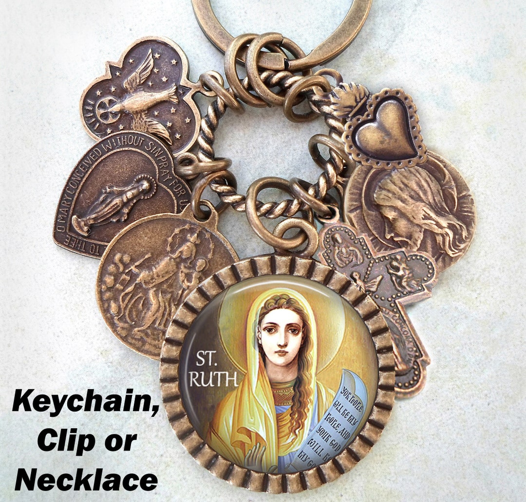Saint Ruth Necklace, Clip or Keychain, Righteous Ruth, Patron Saint ...