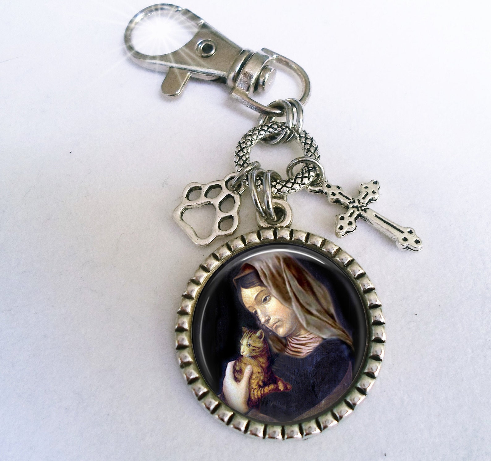 Patron Saint of Cats Saint Gertrude Keychain or Zipper Pull | Etsy