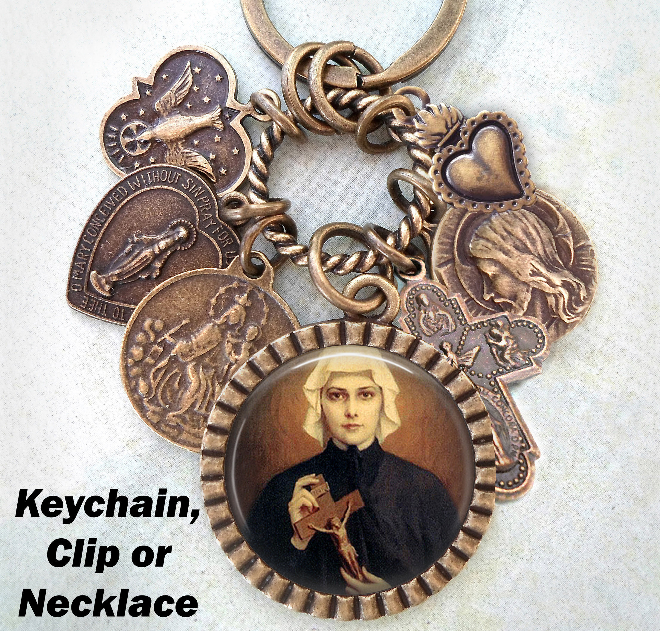 St. Elizabeth Ann Seton Necklace, Keychain or Clip, Patron Saint ...
