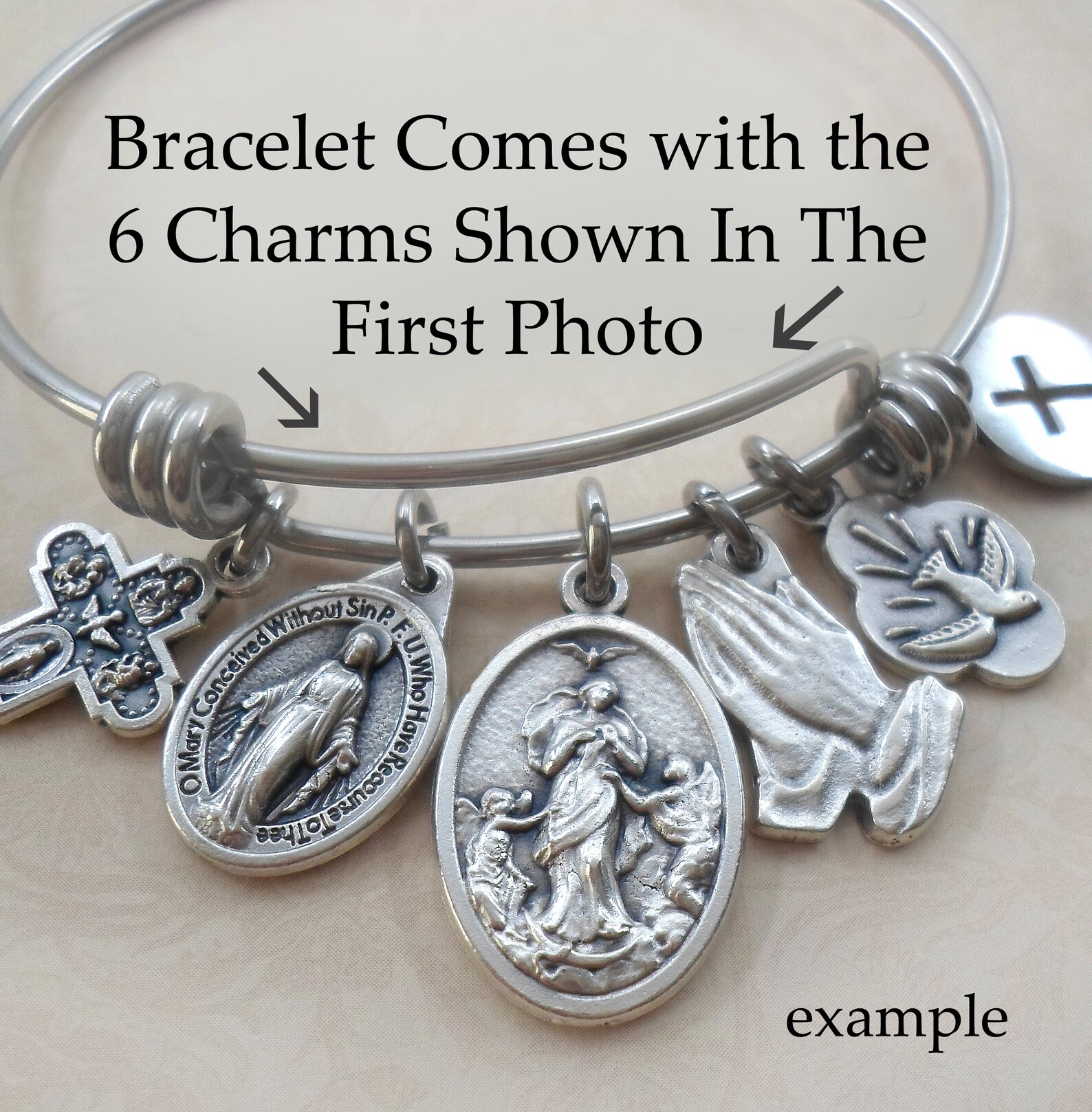 Saint Philomena Bangle Bracelet, St. Philomena, Patron Saint of Babies ...