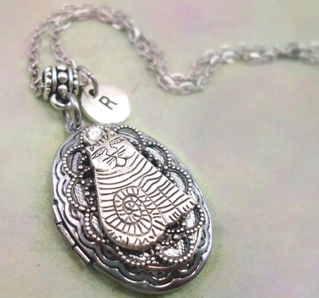 I Love Cats Locket W-letter Charm of Your Choice, Topped With a Crystal ...