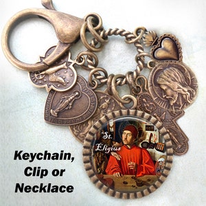 Saint Eligius Necklace, Clip or Keychain, St. Eligius, Patron Saint of ...