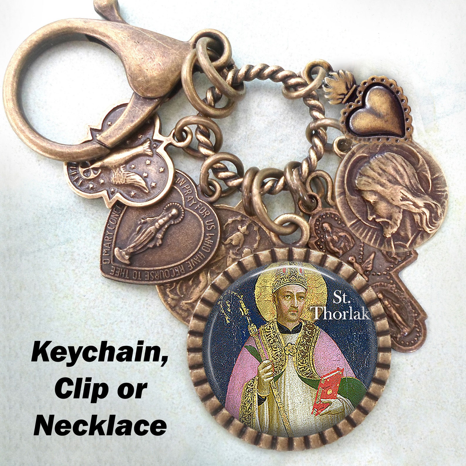 St. Thorlak of Iceland Keychain Clip or Necklace Patron | Etsy