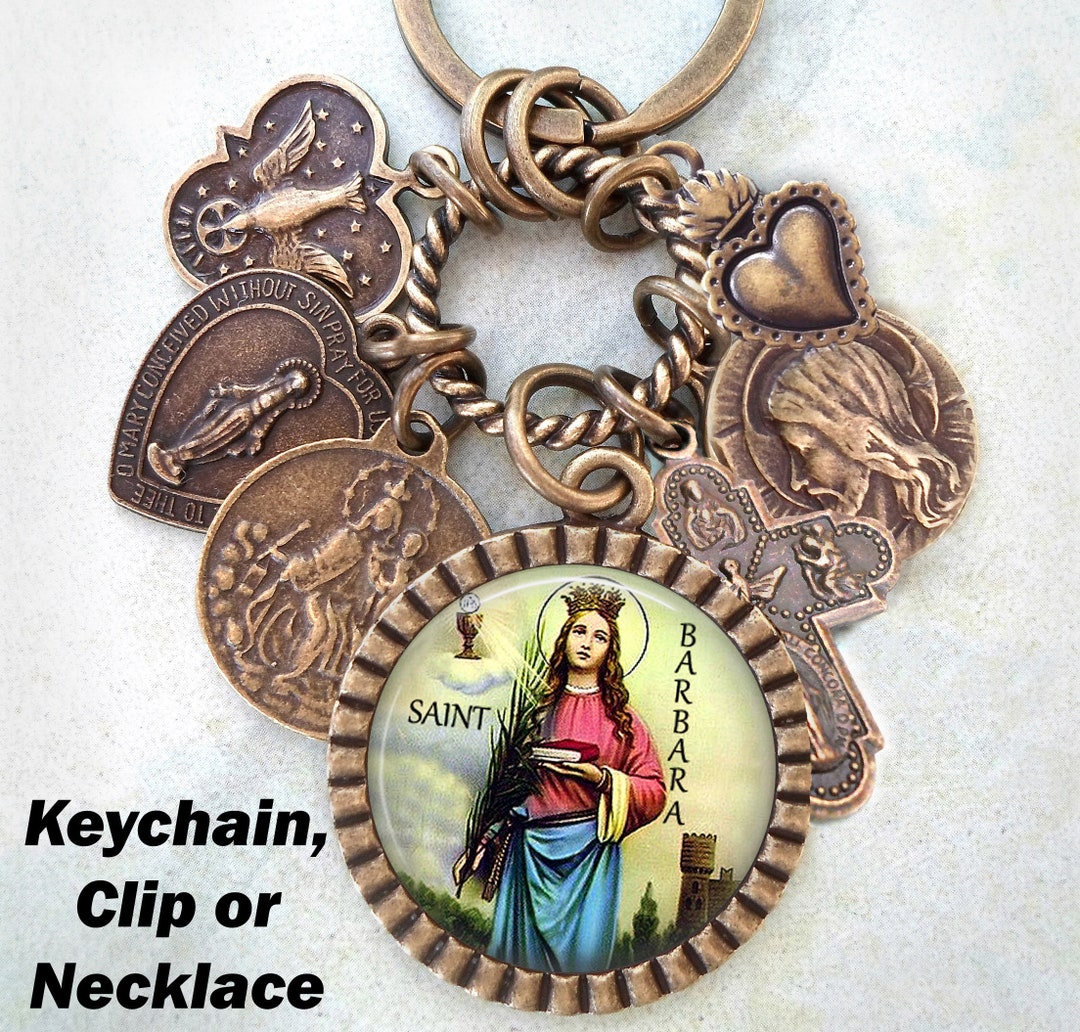 Saint Barbara Necklace, Clip or Keychain, Patron Saint of ...