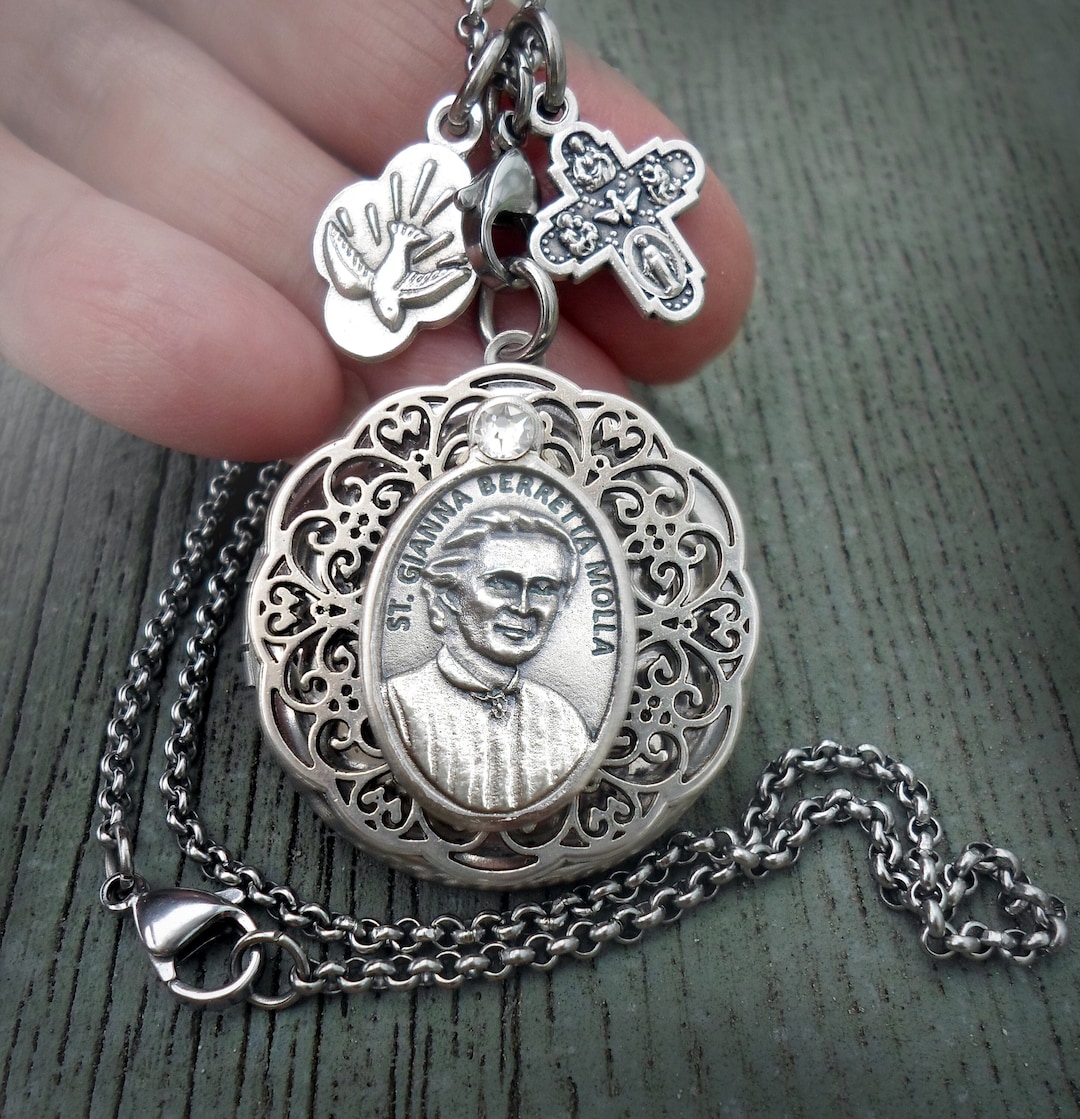 Saint Gianna Beretta Molla Locket, Confirmation, Catholic Gift, Patron ...