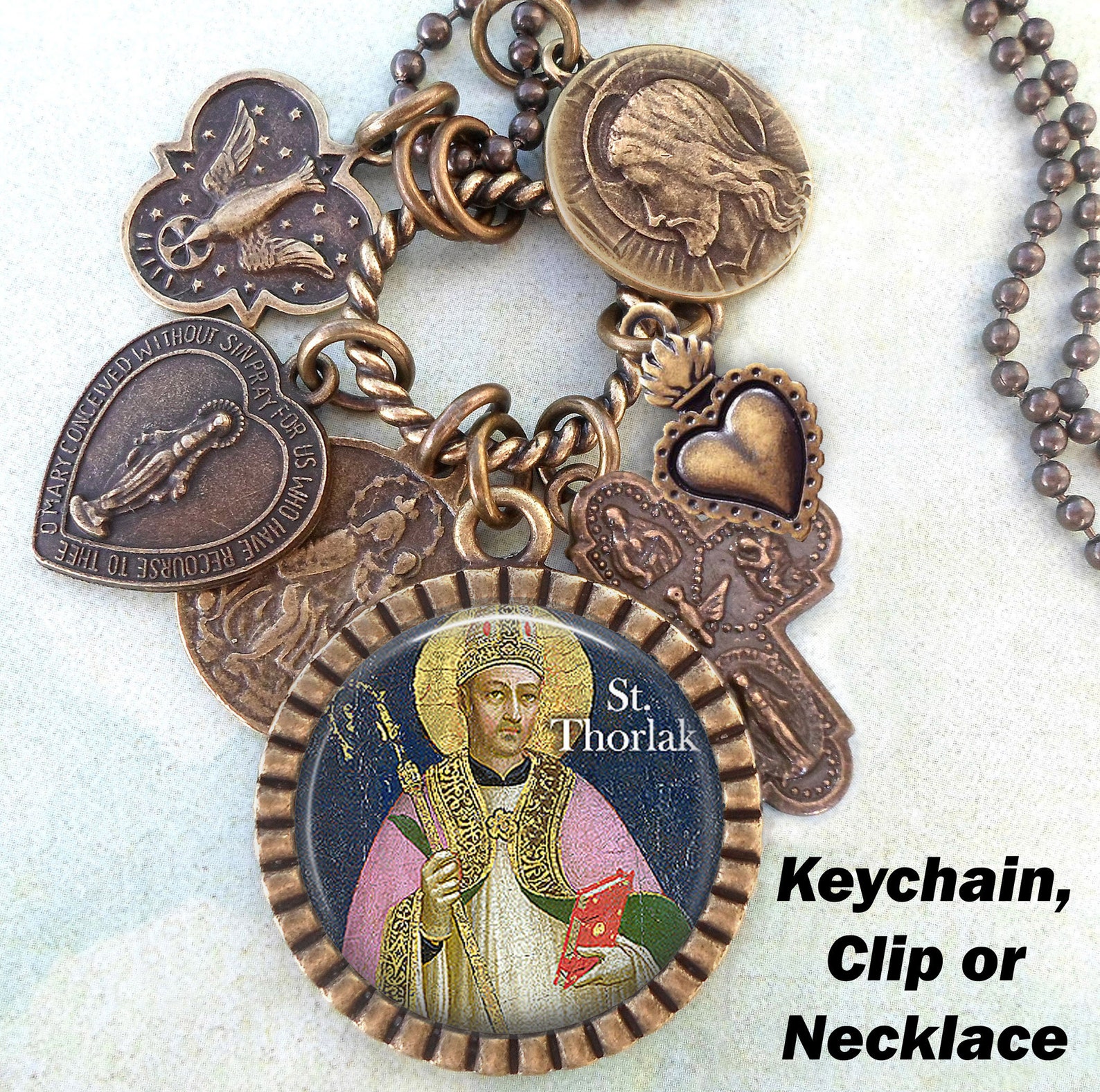 St. Thorlak of Iceland Keychain Clip or Necklace Patron | Etsy