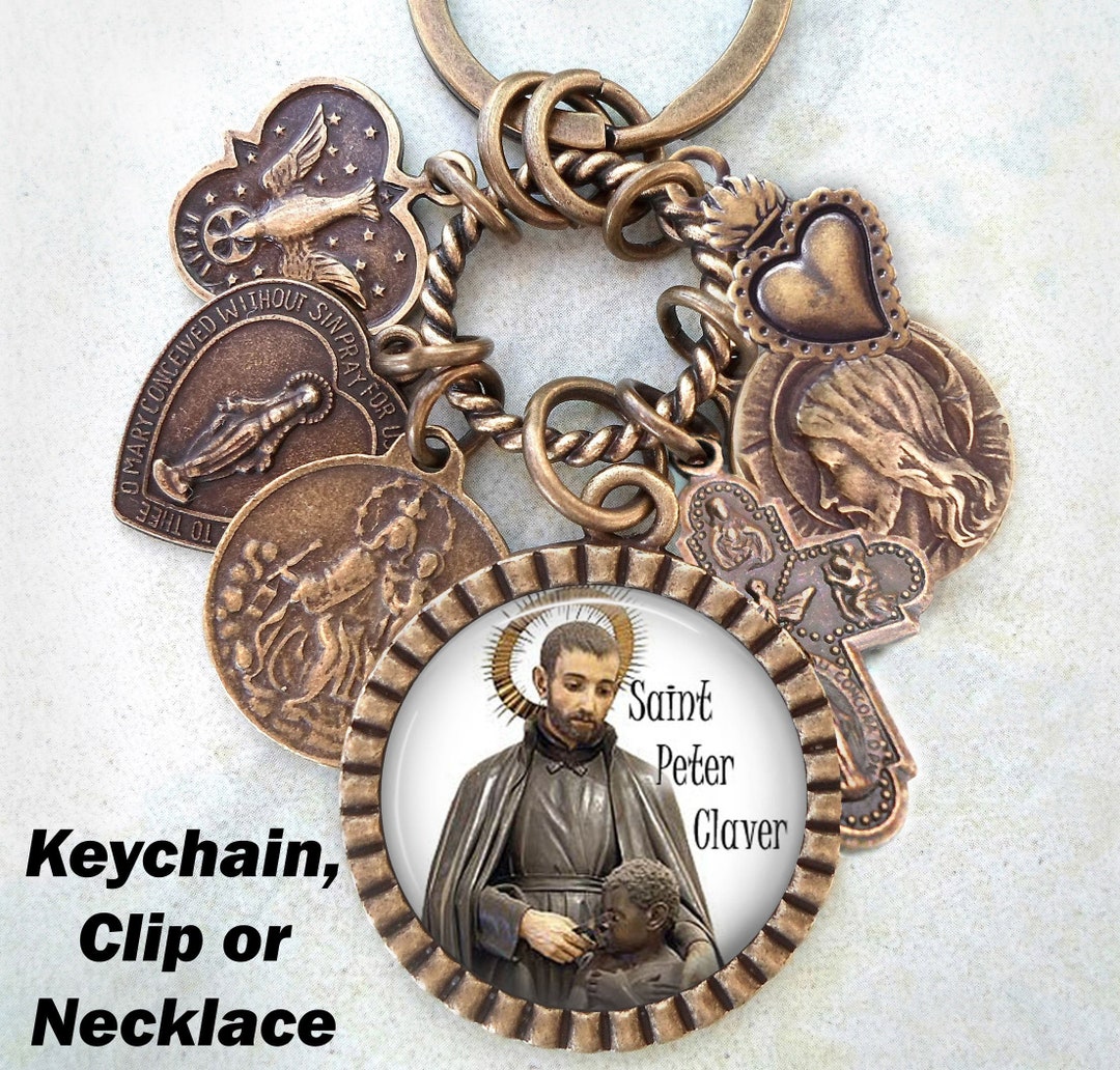 St. Peter Claver Necklace, Keychain or Clip, Patron Saint, Confirmation ...