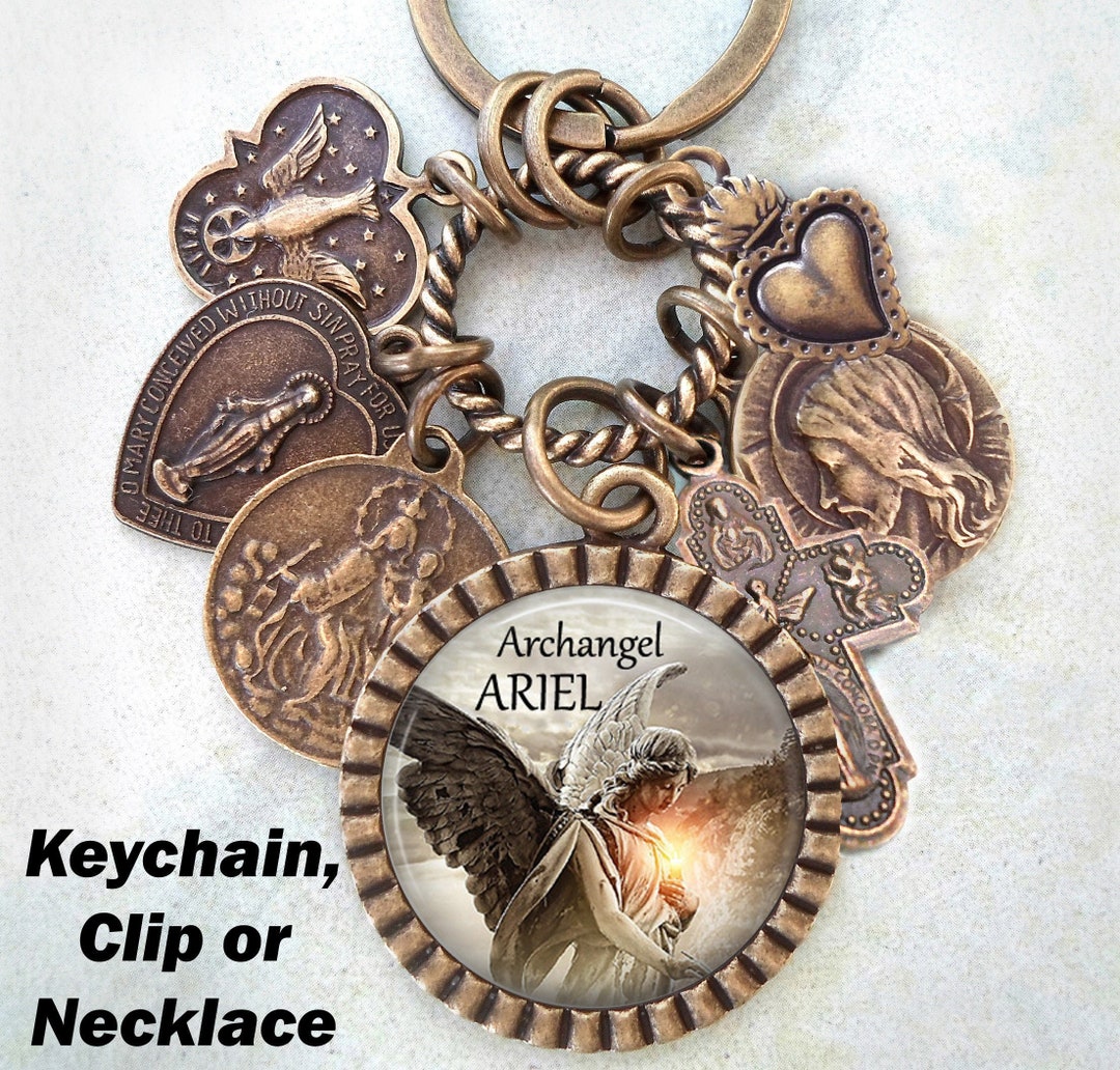 Archangel Ariel Keychain, Clip or Necklace, St. Ariel, Patron Saint ...