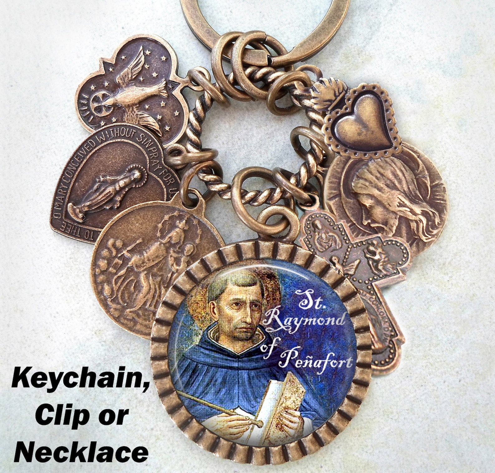 St. Raymond of Peñafort Keychain, Clip or Necklace, Patron Saint ...