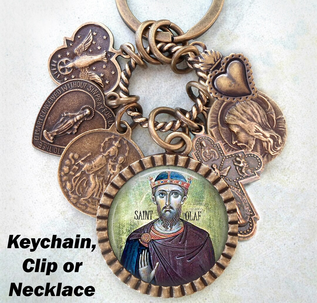 St. Olaf of Norway Keychain, Clip or Necklace, Patron Saint ...