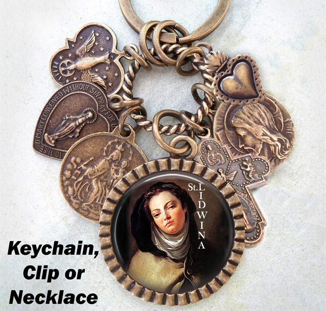 St. Lidwina Necklace, Keychain or Clip, Patron Saint of Ice Skaters ...