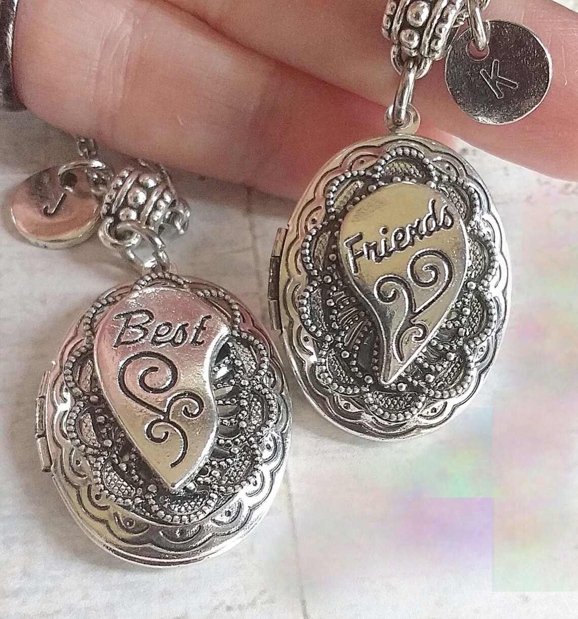Best Friends Lockets Set of 2 BFF Gift Personalized with | Etsy