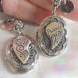 Best Friends Lockets, Set of 2, BFF Gift, Personalized With Letter ...