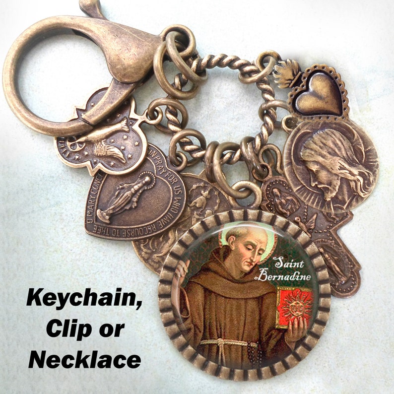 St. Bernadine of Siena Keychain, Clip or Necklace, Patron Saint ...
