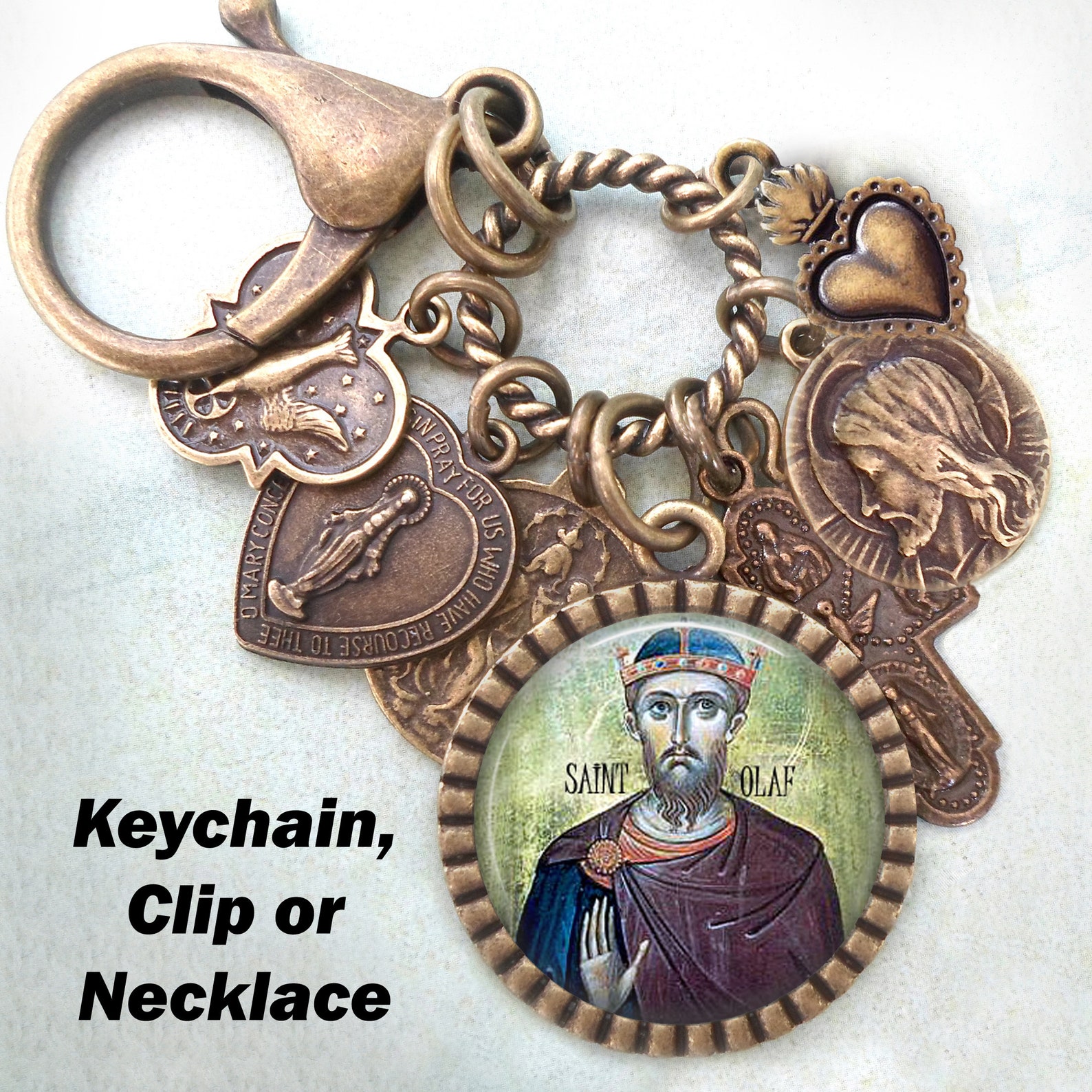 St. Olaf of Norway Keychain, Clip or Necklace, Patron Saint ...