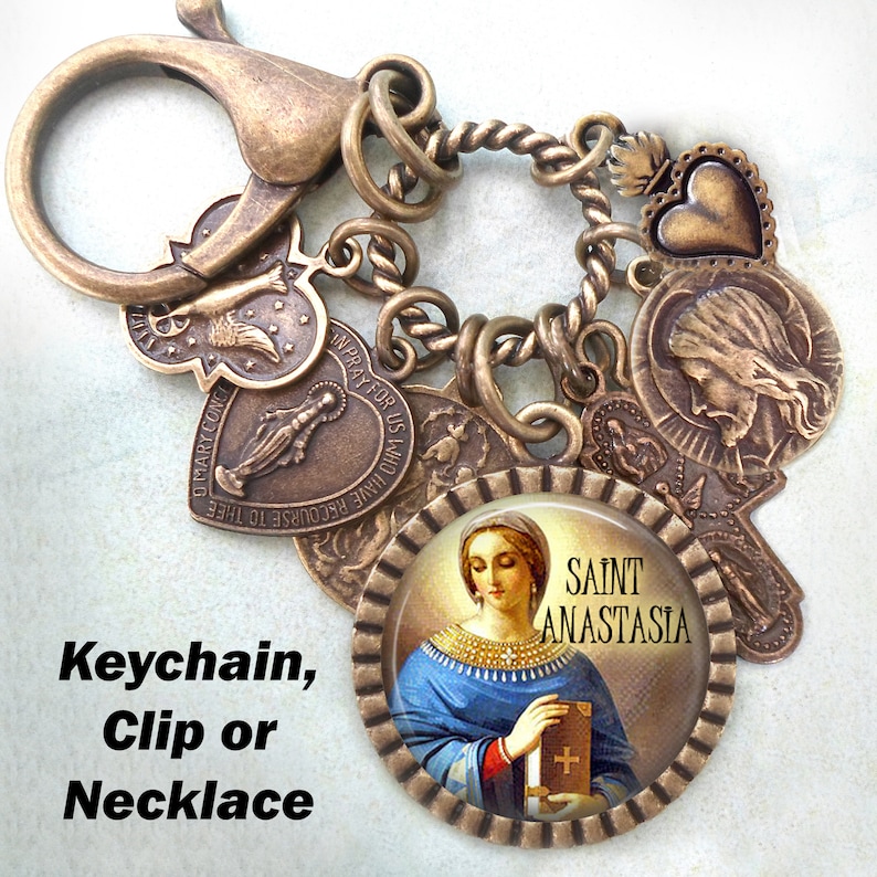 St. Anastasia Necklace Keychain or Clip Patron Saint | Etsy