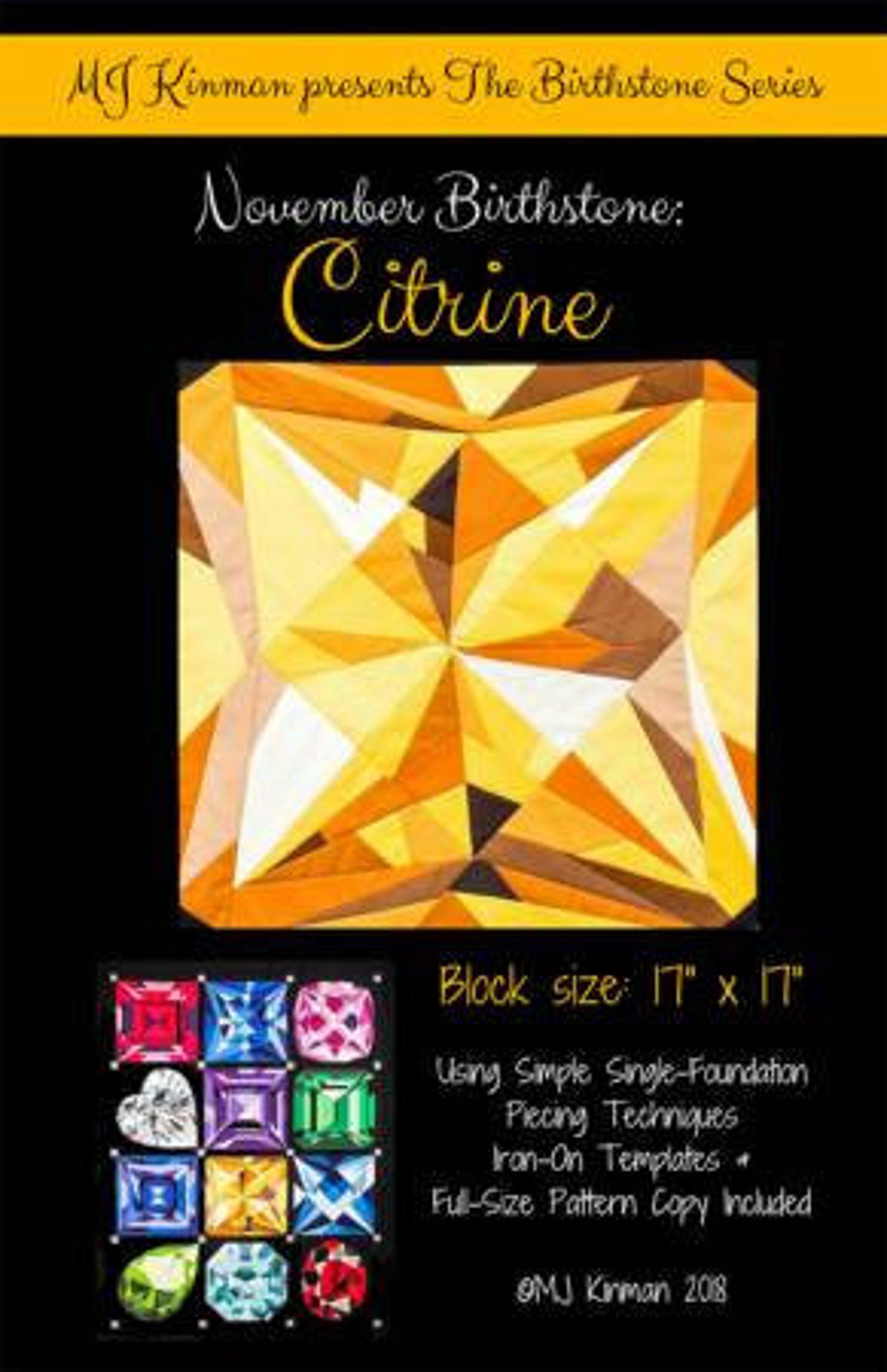 Birthstone Series by MJ Kinman November Citrine A Quilt - Etsy