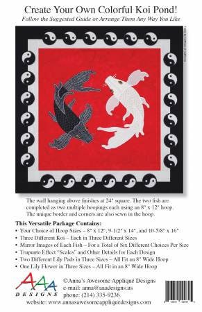 Colorful Koi Machine Embroidery Applique Designs from | Etsy