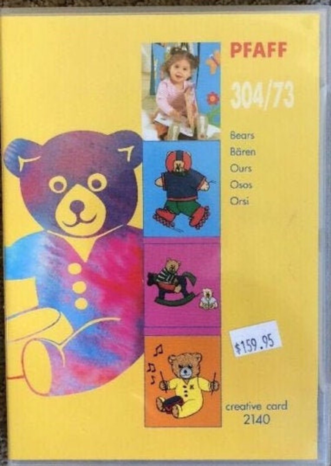 PFAFF Creative Card 304/73 Bears Embroidery Designs for 7570, 2140 ...