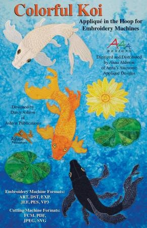 Colorful Koi Machine Embroidery Applique Designs from | Etsy