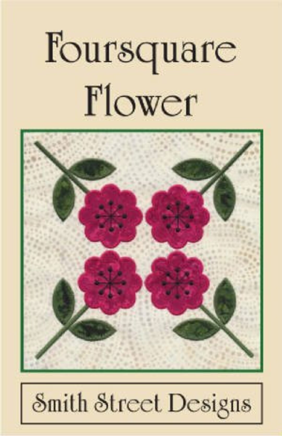 Foursquare Flower Machine Embroidery Design & Pattern on - Etsy