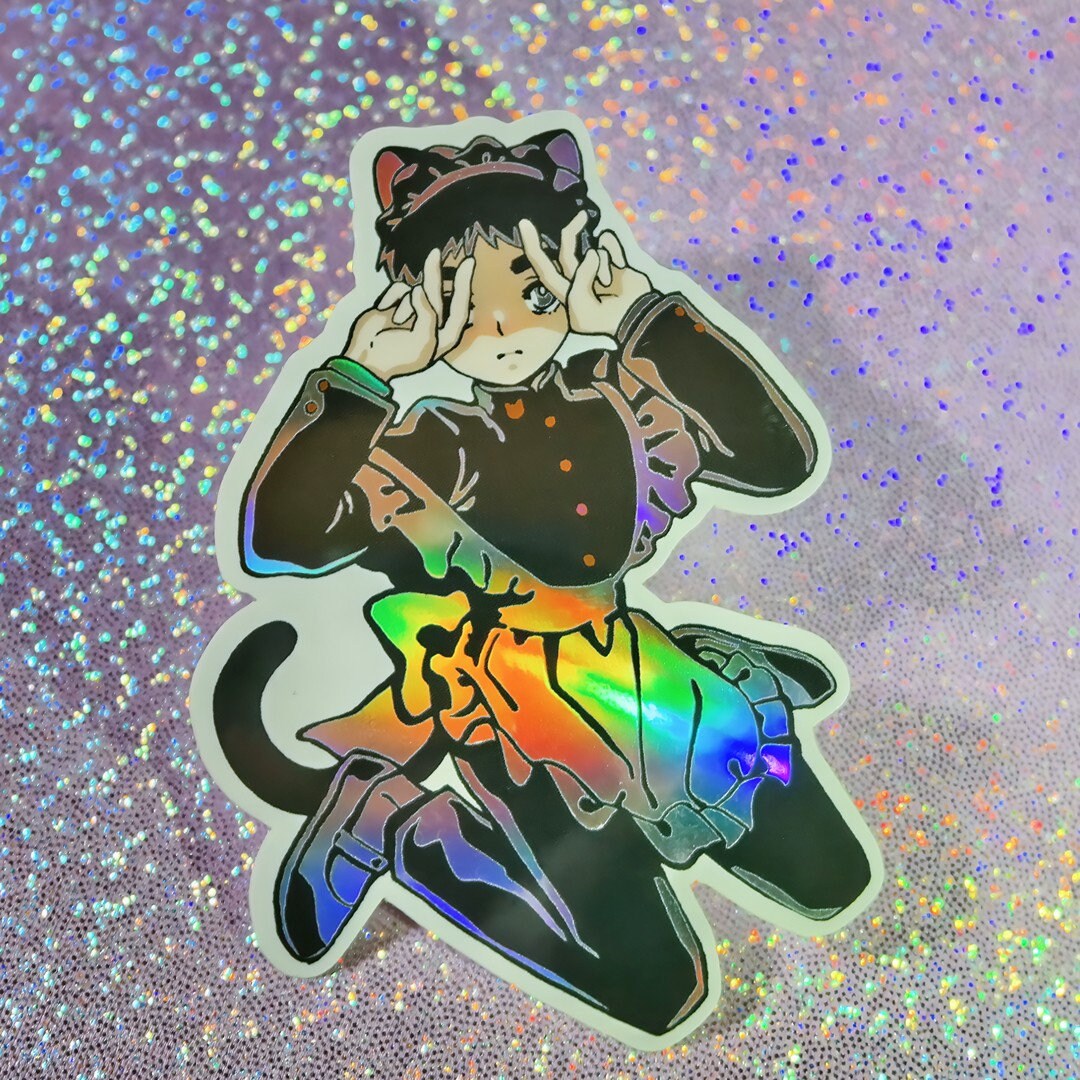 Catboy Stickers | Holographic | Gakuran - Etsy