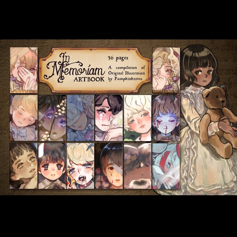Ilustración de anime original Art Zine / In Memoriam Arbook - Etsy España