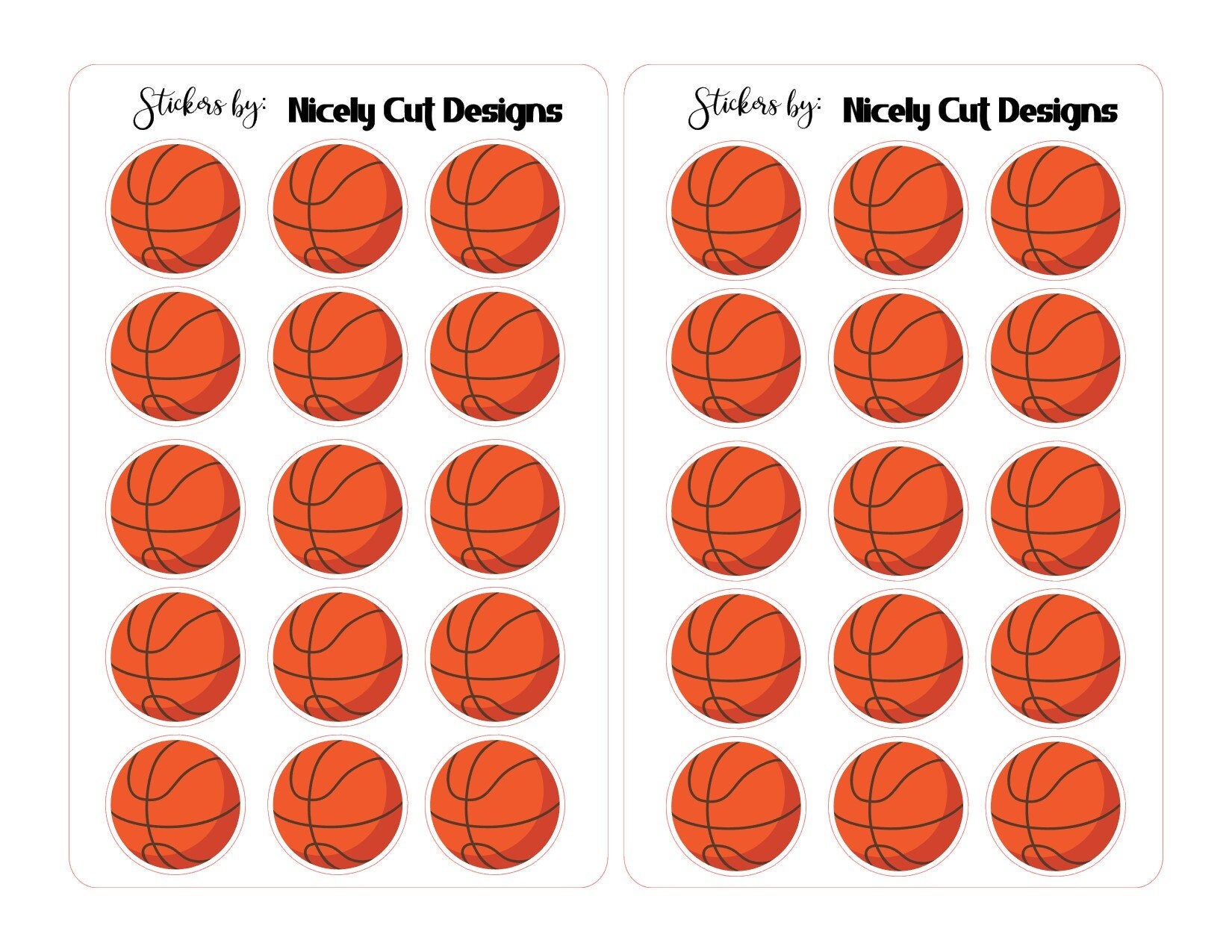 Basketball Stickers, Sports Sticker Set, Sports Theme, Basketball Team ...