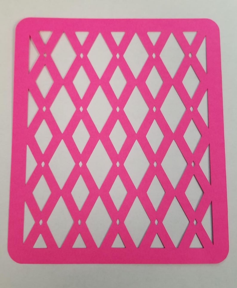 Lattice Die Cut Digital File, Greeting Card Embellishment, Diamond ...