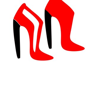 Digital File, Shoes Decal, Red Shoes, Heals, Boots, High Heals, Sticker ...