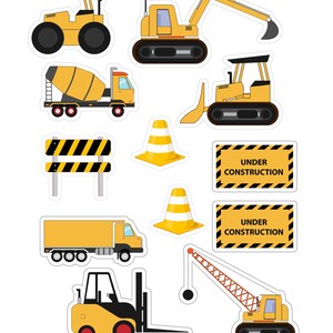 Construction Stickers, Sticker Set, Construction Theme, Cement Truck ...